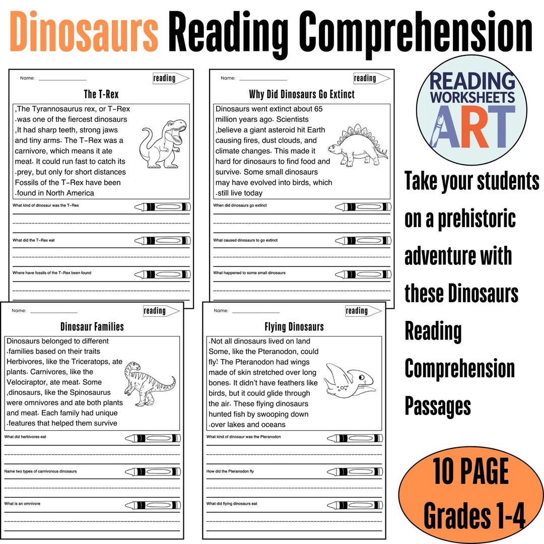 Dinosaurs Reading Comprehension Passages Worksheets Text Evidence ...