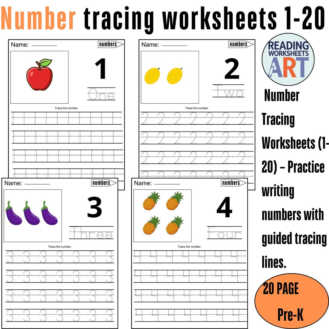 Number Tracing Worksheets Preschool Number Writing Practice ...