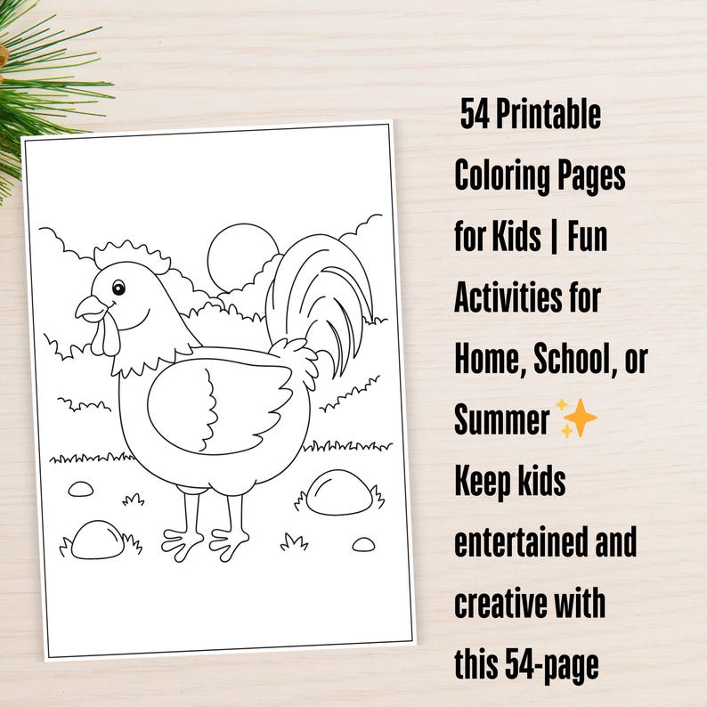 Coloring Pages for Kids: 54 Fun Printable Activity Pages (PDF Download ...
