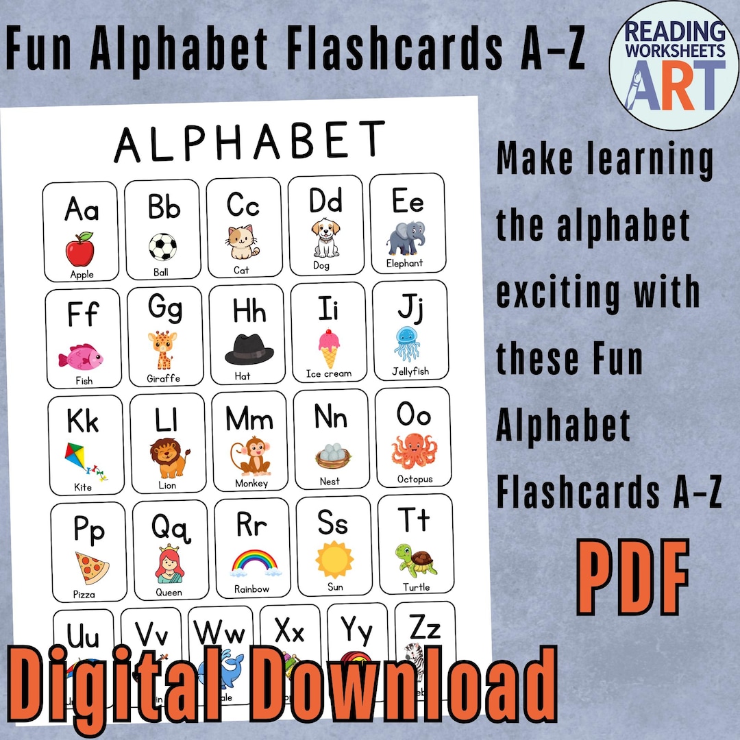 Fun Alphabet Flashcards A–Z | Printable ABC Flashcards for Preschool ...