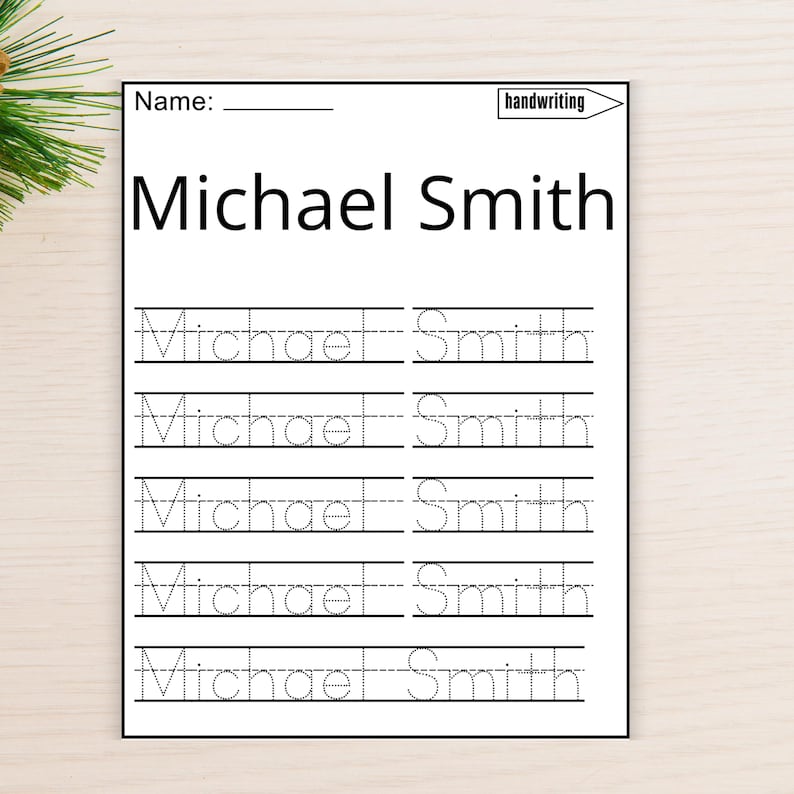 Personalized Name Tracing Worksheet: Handwriting Practice (digital ...