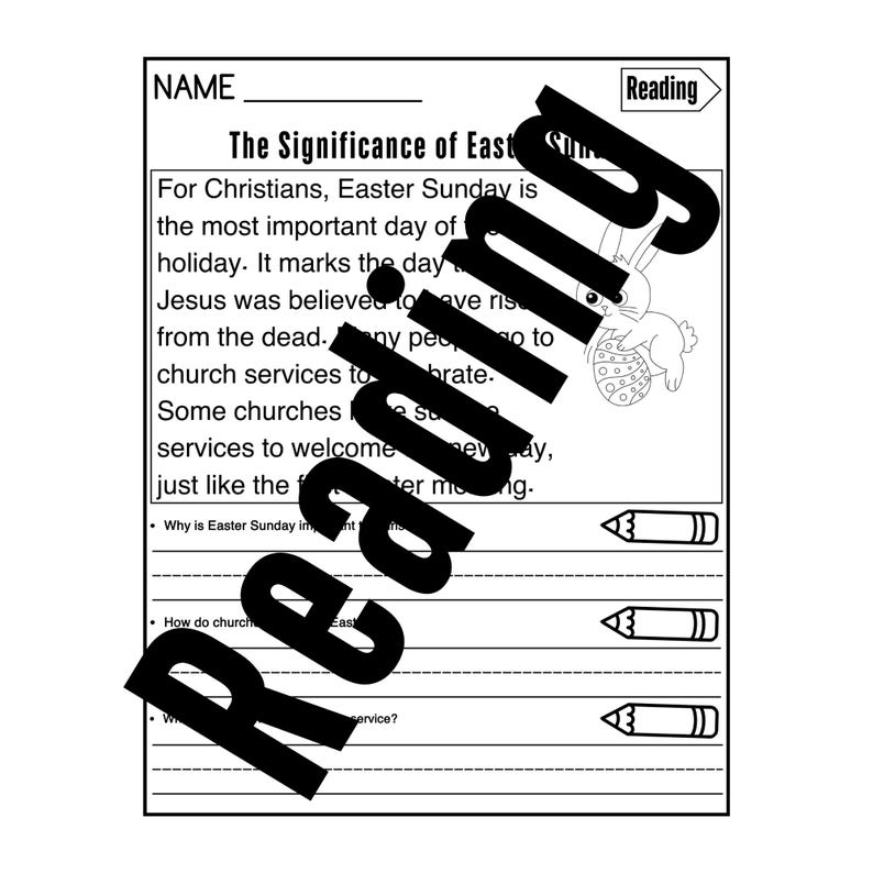 Easter Reading Comprehension Worksheets: Grades 2-6 (PDF) - Etsy