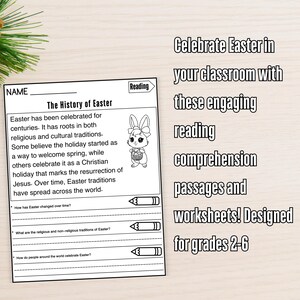 Easter Reading Comprehension Worksheets: Grades 2-6 (PDF) - Etsy
