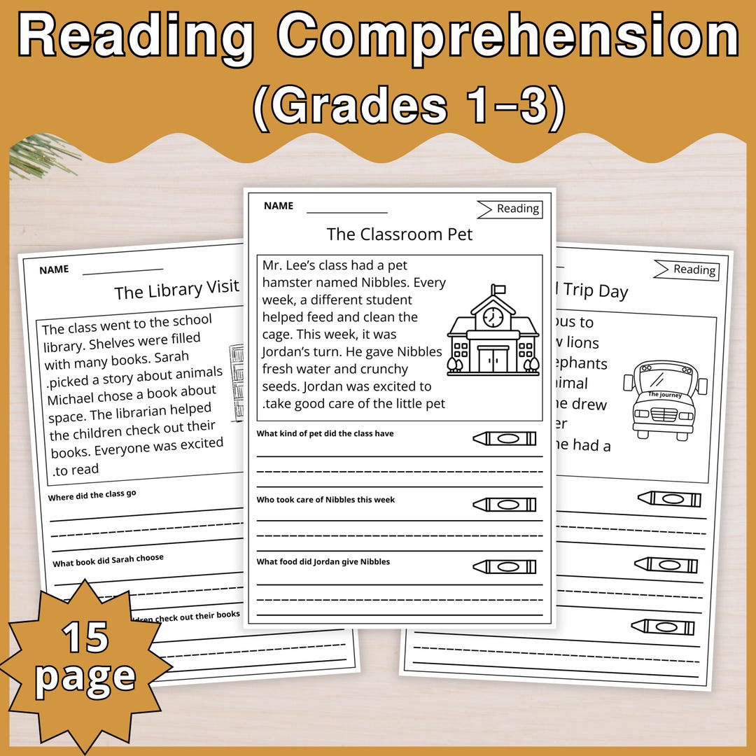 Reading Comprehension Passages: Grades 1-3 ELA Practice (PDF Download ...