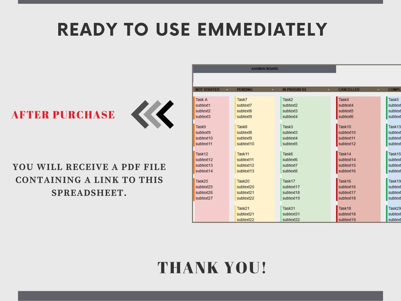 Business Task Tracker & Kanban Board Spreadsheet Template: To-do List ...