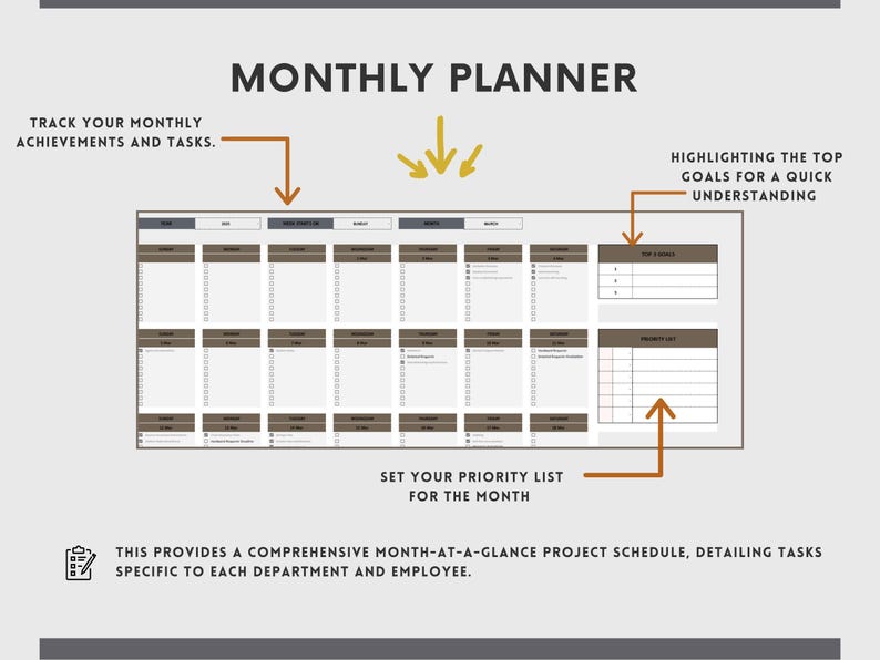 Project Management Tracker & Planner Spreadsheet - Kanban, Daily Tasks ...