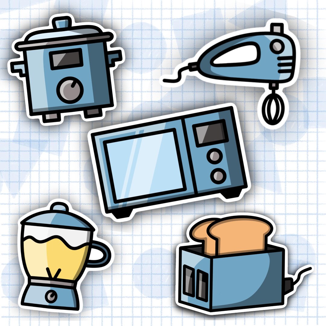 Kitchen Themed Sticker Pack (5pc.) Cooking Stickers, Cute Stickers ...