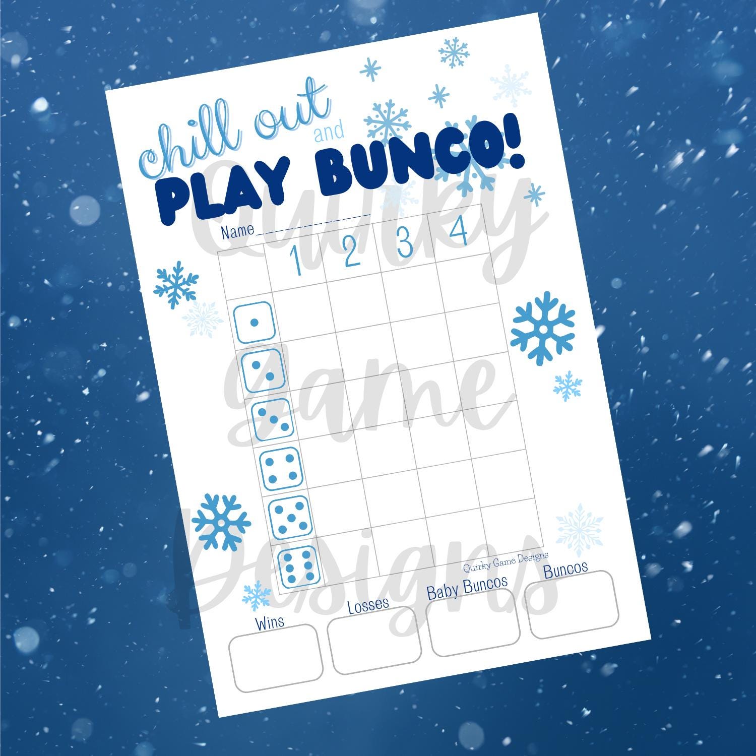 Chill Out and Play Bunco Printable Scoresheets | Bunco Scoresheets ...