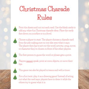 Christmas Charades | Printable Christmas Charades | Christmas Printable ...
