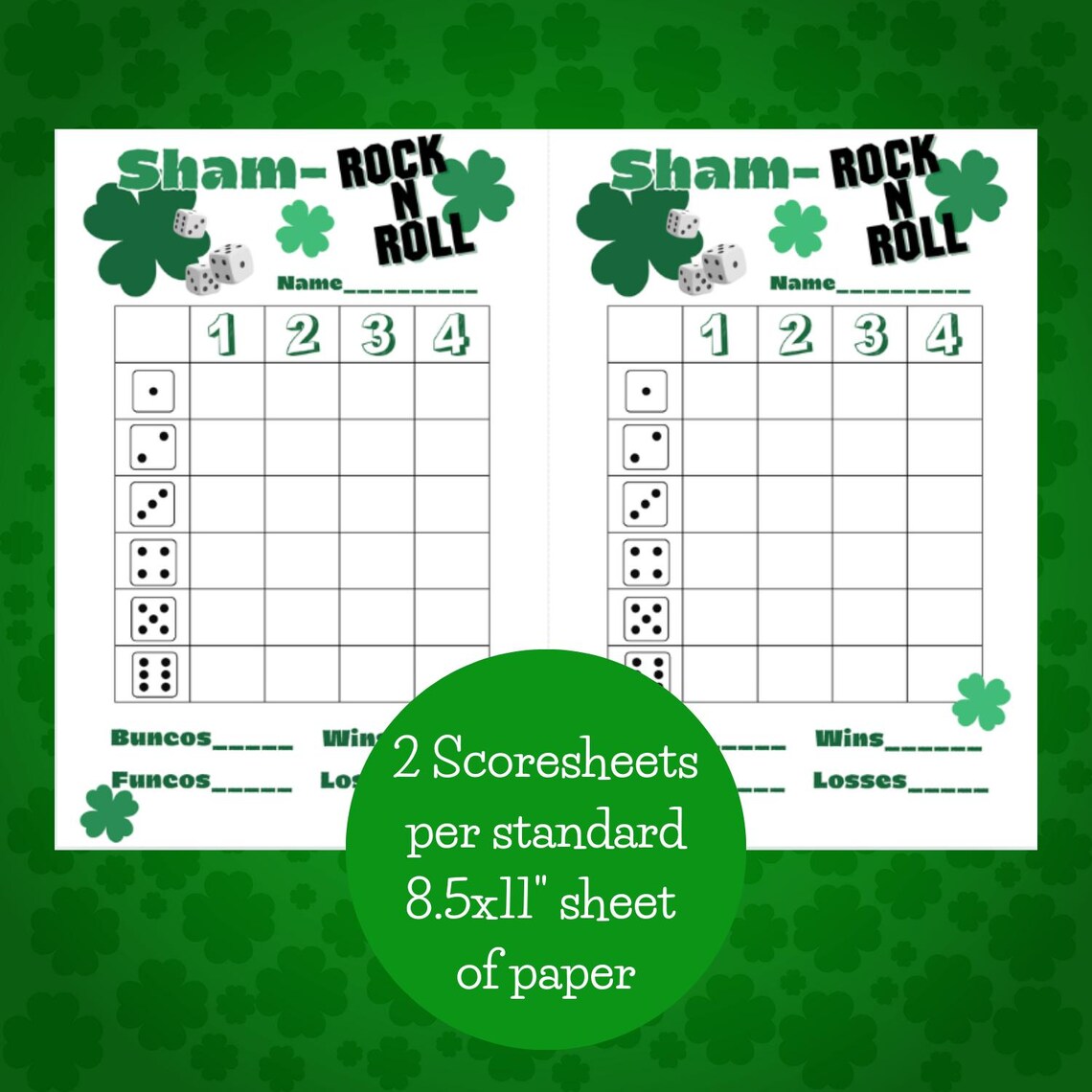 Shamrock and ROLL Bunco Printable Bundle | St Patrick's Day Bunco ...