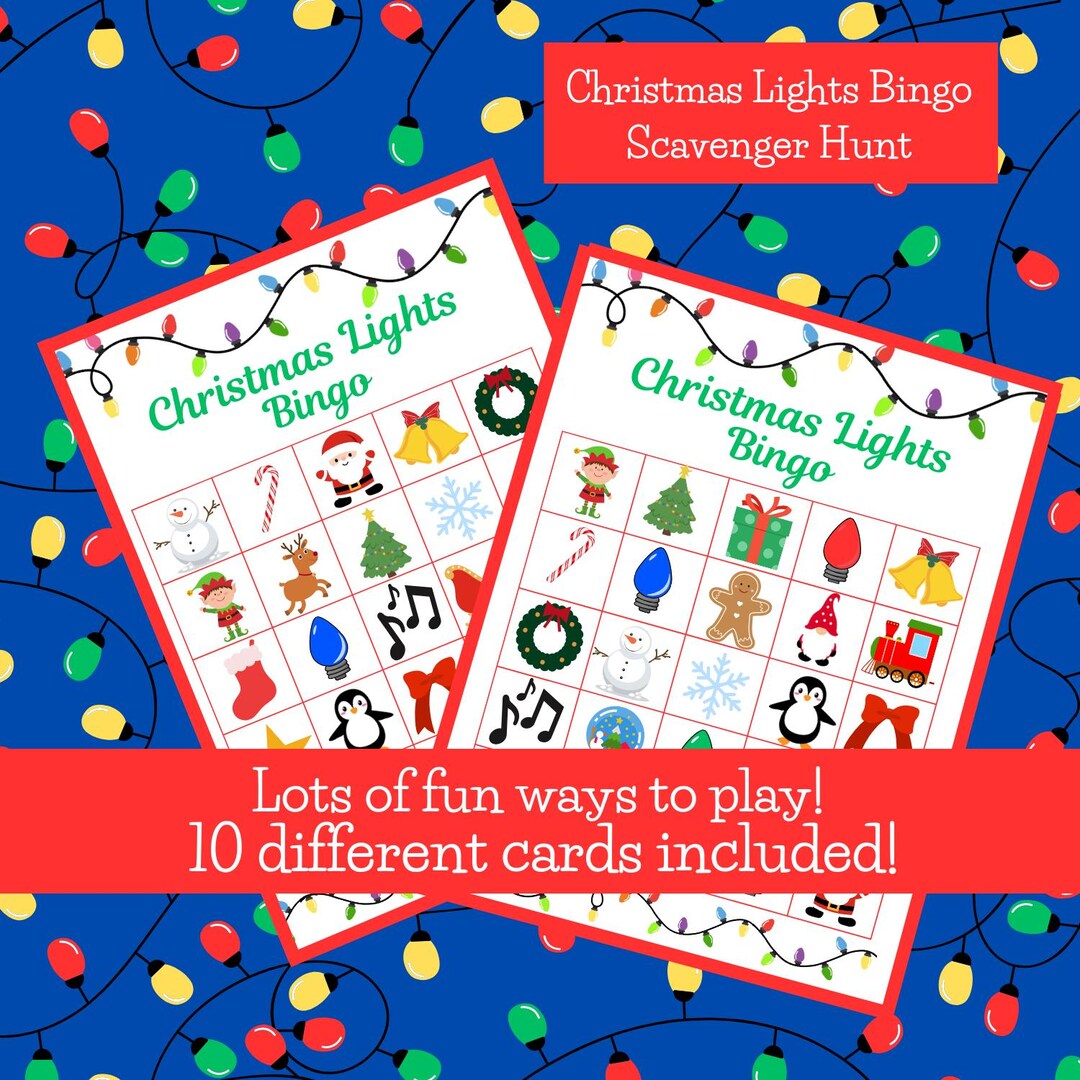 Christmas Lights Scavenger Hunt | Christmas Lights Bingo | Christmas ...