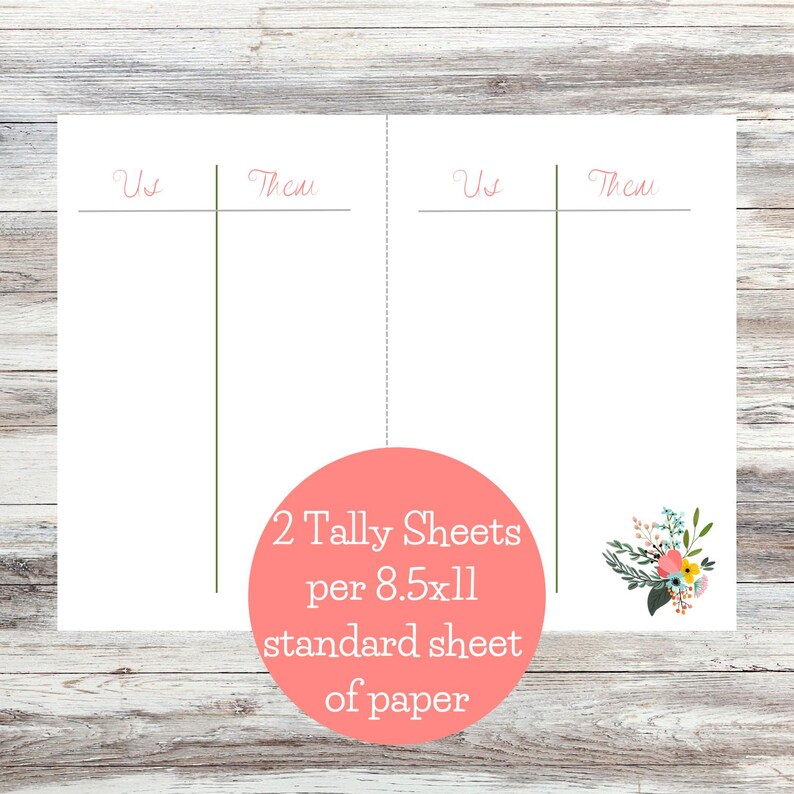 Floral Bunco Printable Bundle: Score Sheets, Tally Cards (PDF) - Etsy