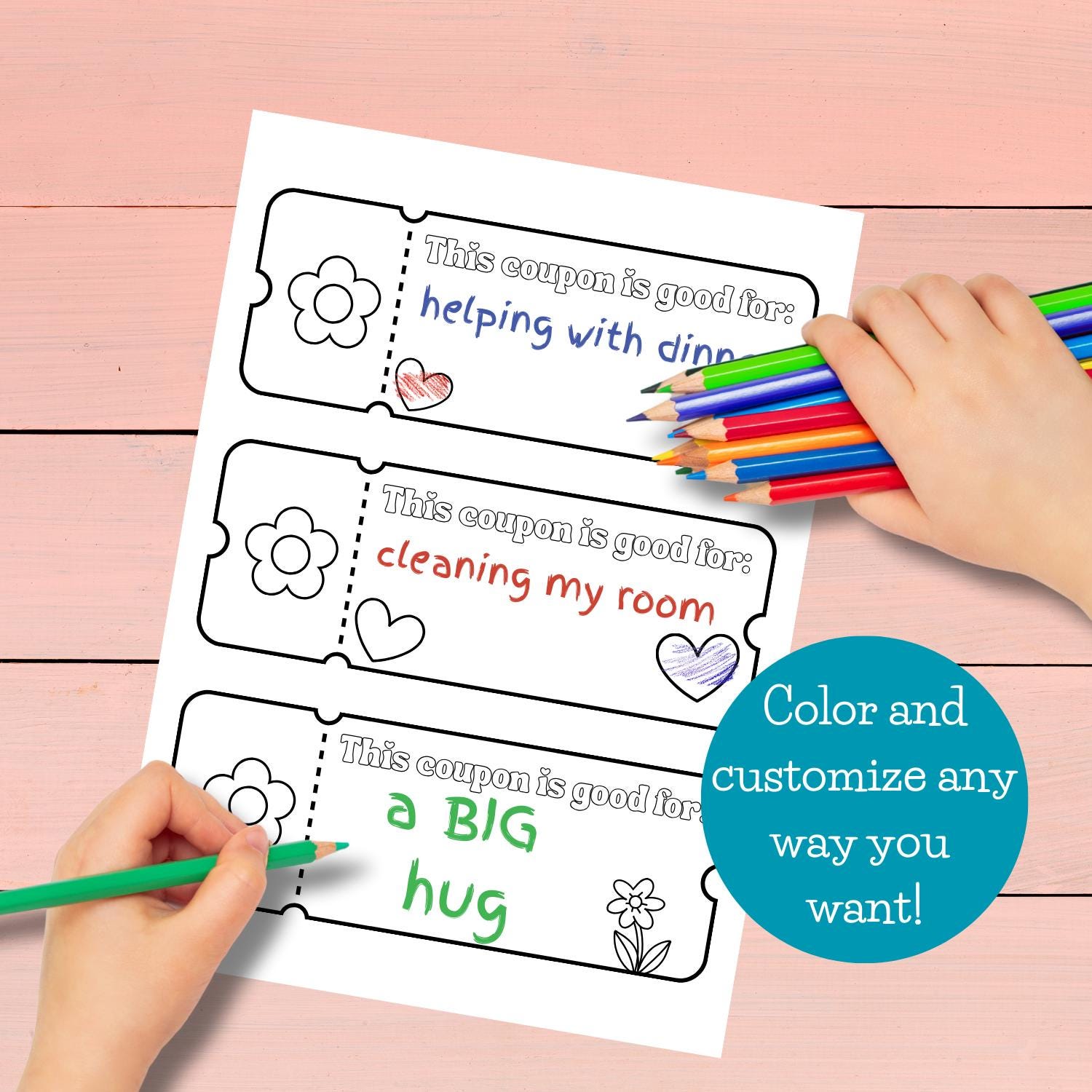 Mothers Day Coupon Printables | DIY Mothers Day Gift | Last Minute Gift ...