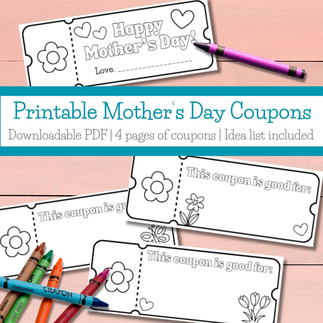 Mothers Day Coupon Printables | DIY Mothers Day Gift | Last Minute Gift ...
