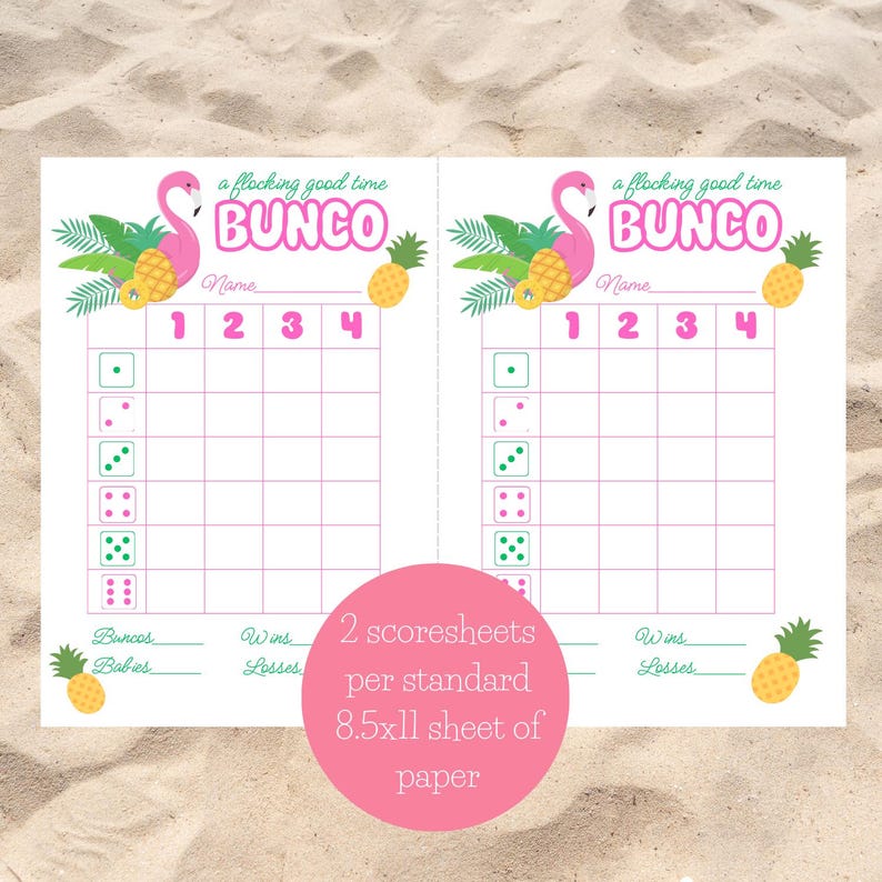Flamingo Bunco Printable Bundle: Scoresheets & Table Cards (PDF) - Etsy