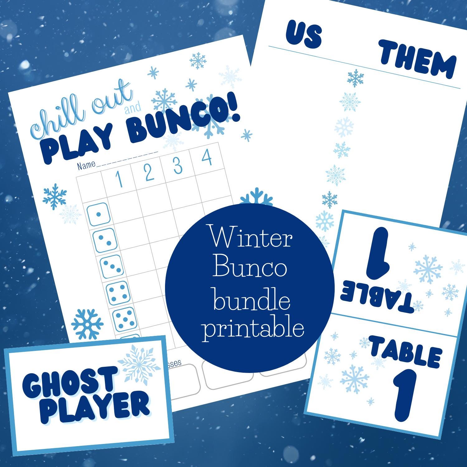 Chill Out and Play Bunco Printable Scoresheets | Bunco Scoresheets ...