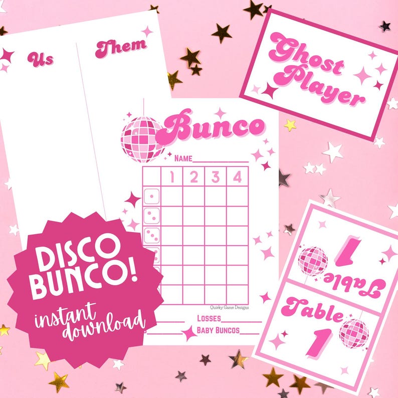 Disco Bunco Printable Scoresheets | Bunco Scoresheets | Bunco Bundle ...