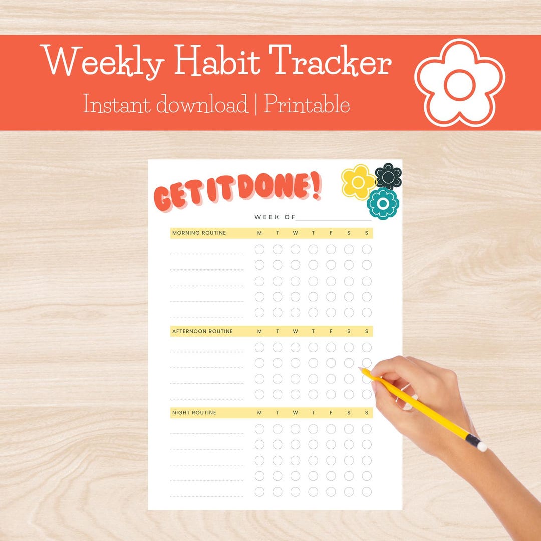 Weekly Habit Tracker Printable: Goal Setter, Challenge Tracker (PDF) - Etsy