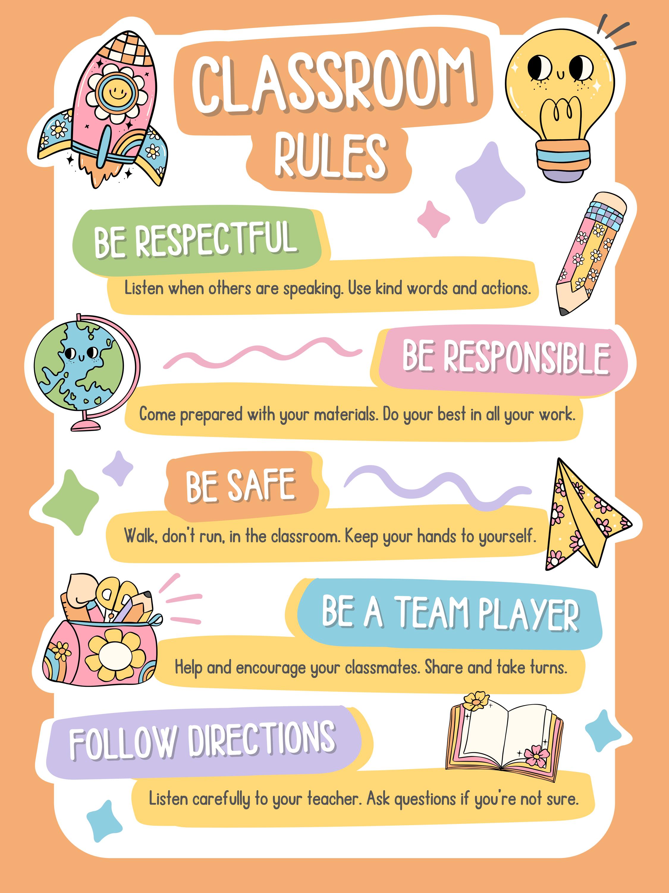 Colorful Classroom Sign Digital Download | Printable Teacher Wall Art ...