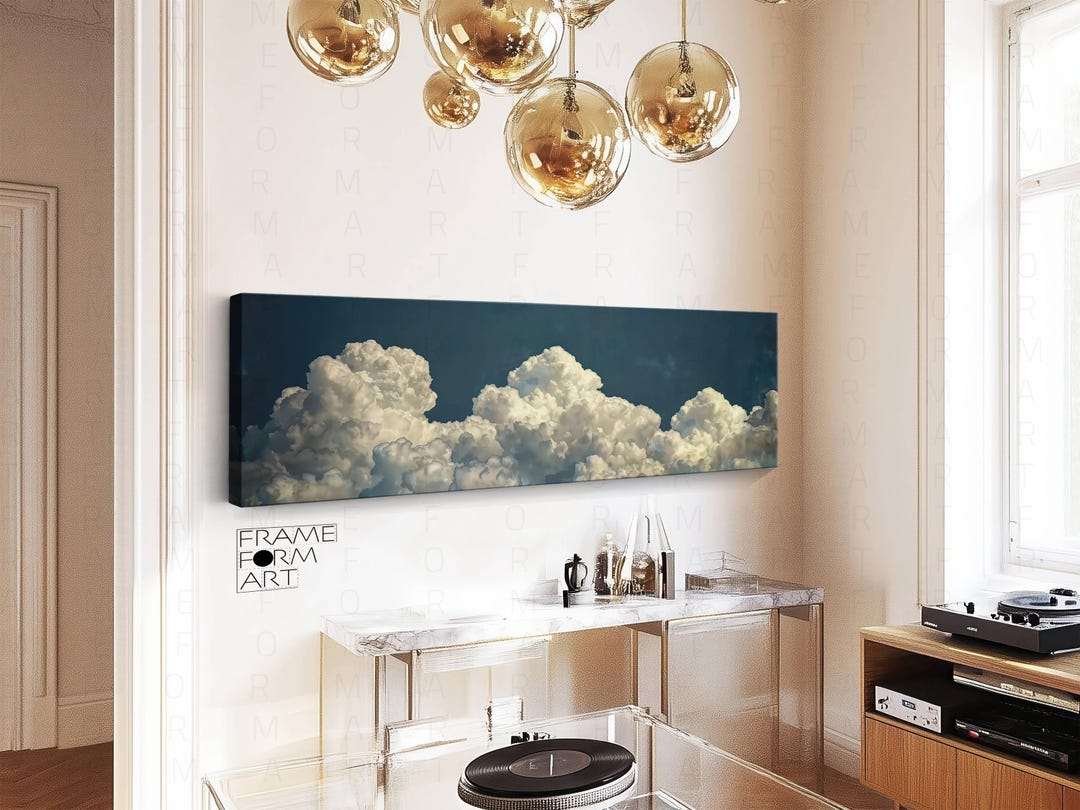 Panoramic Cloud Canvas Wall Art, Horizontal Framed Canvas Wall Art ...