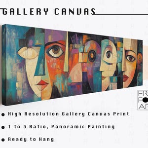 Abstract Faces Cubism Canvas Art: Large Framed Wall Decor - Etsy