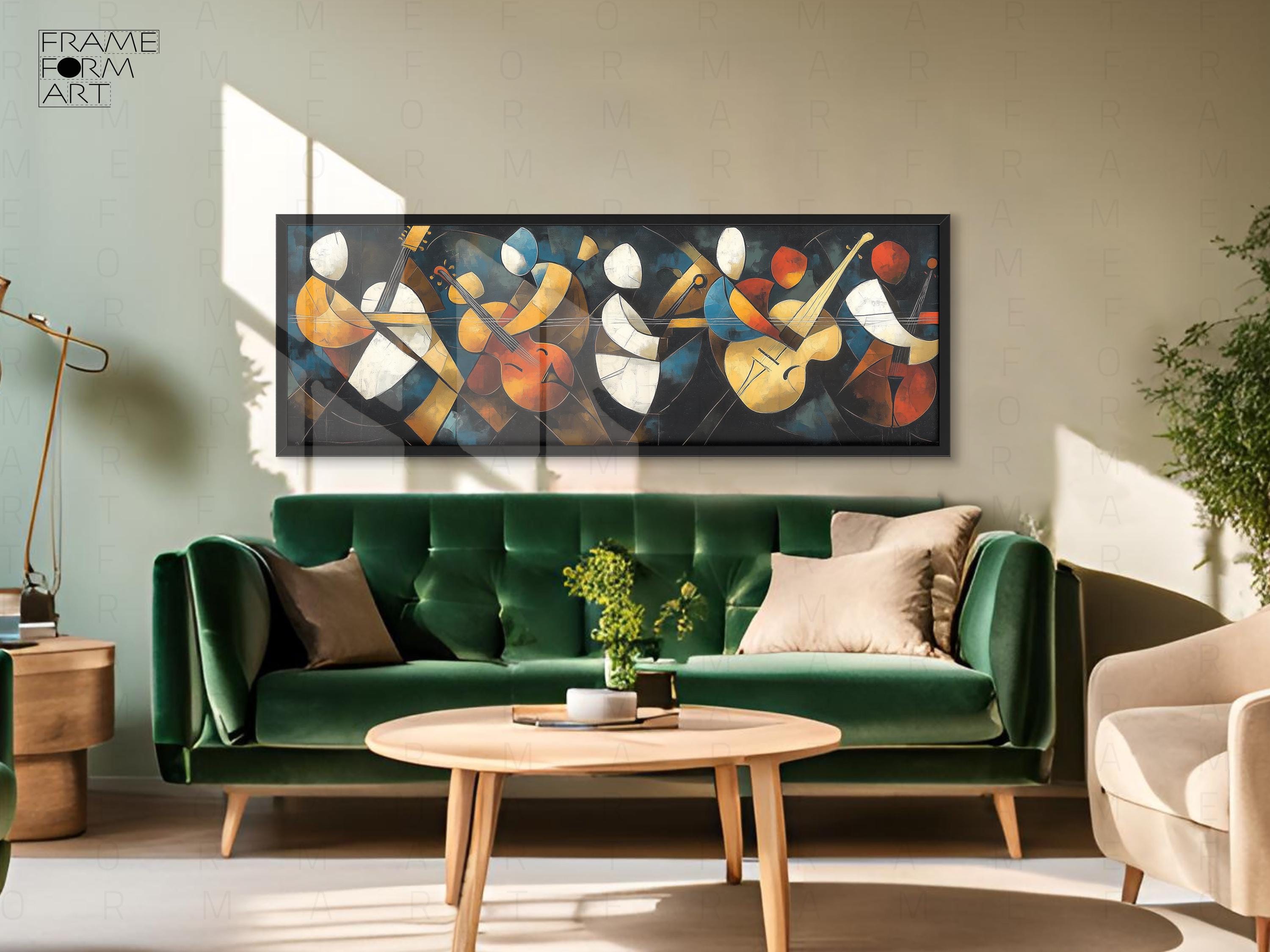 Abstract Midcentury Framed Modern Wall Art, Modern Framed Canvas ...