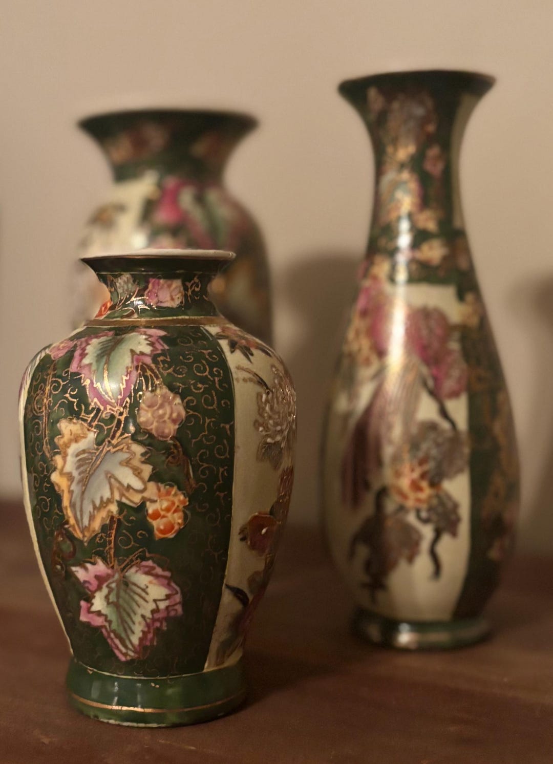 Vintage Chinese Bird Design Vase - Etsy