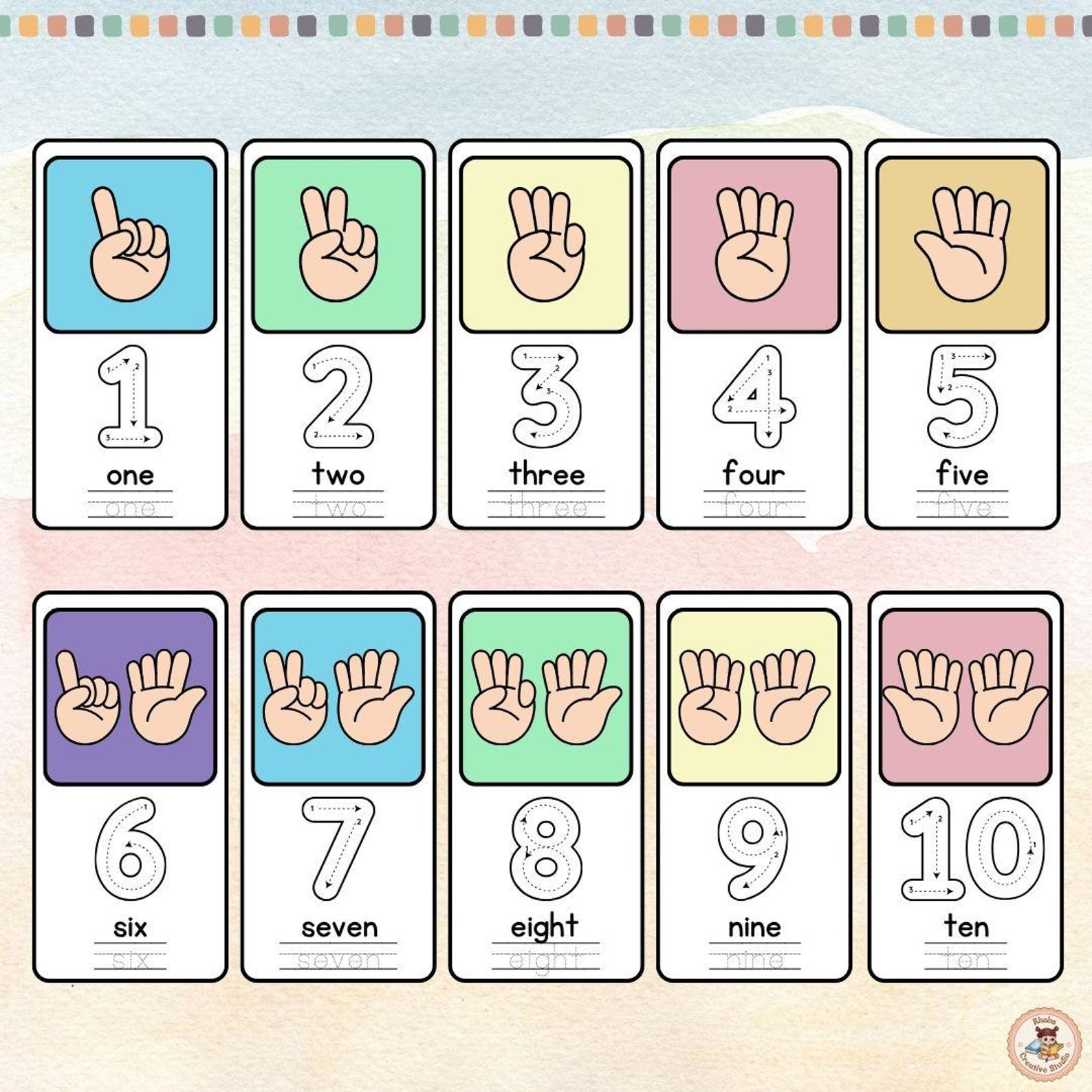 Number Tracing Flash Cards: Visual Learning for Toddlers (digital ...