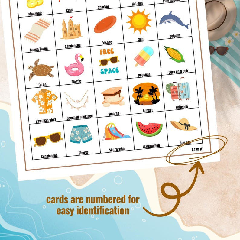 60 Summer Bingo Cards, Summer Theme Bingo, Summer Activity for Kids ...