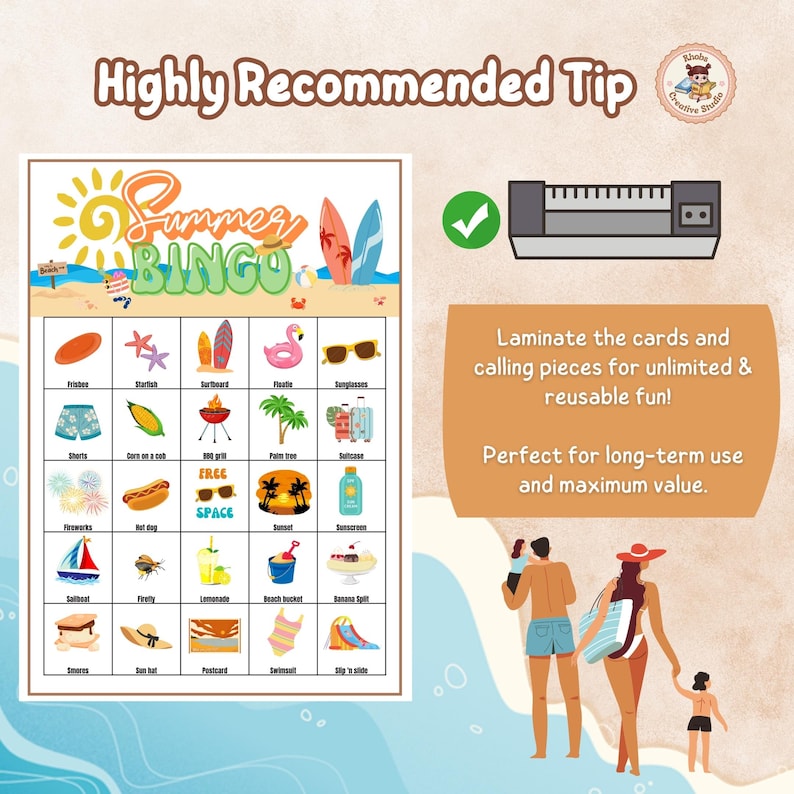 60 Summer Bingo Cards, Summer Theme Bingo, Summer Activity for Kids ...