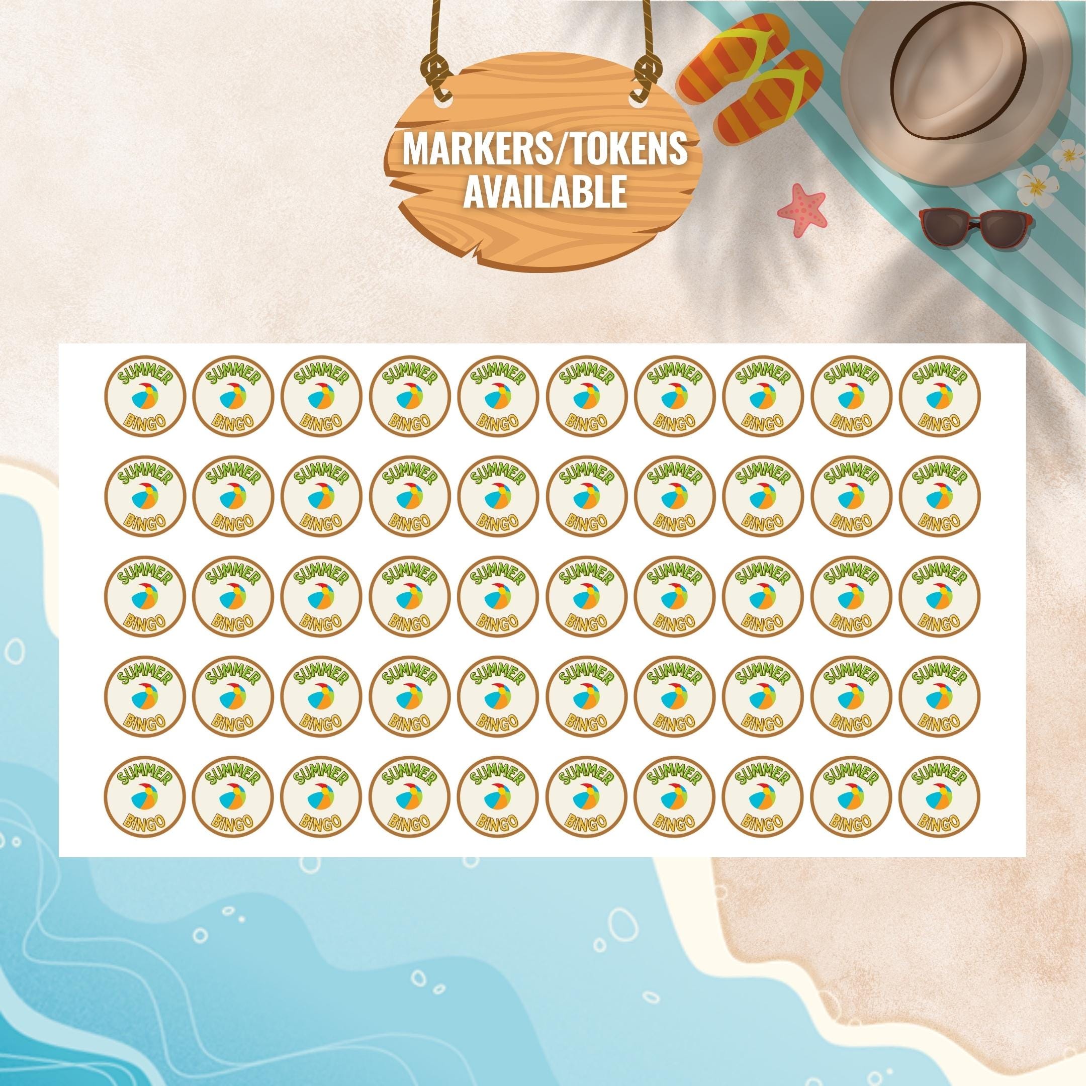 60 Summer Bingo Cards, Summer Theme Bingo, Summer Activity for Kids ...