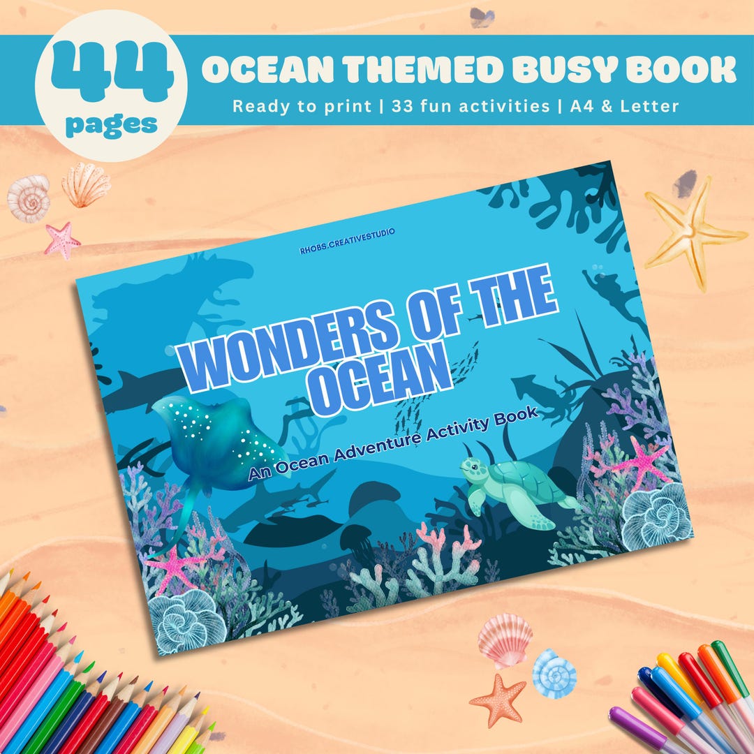 Ocean Busy Book for Kids Printable Kids Activity Book Printable Busy ...