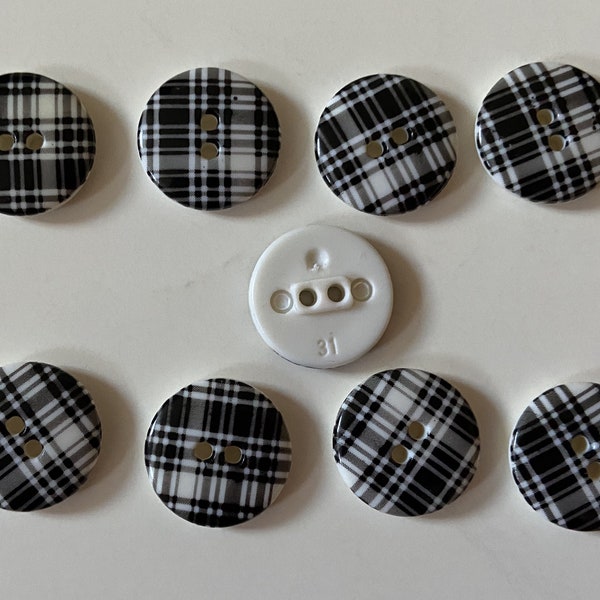 Plaid Buttons - Etsy