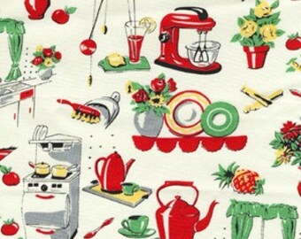 Retro Kitchen Fabric - Etsy