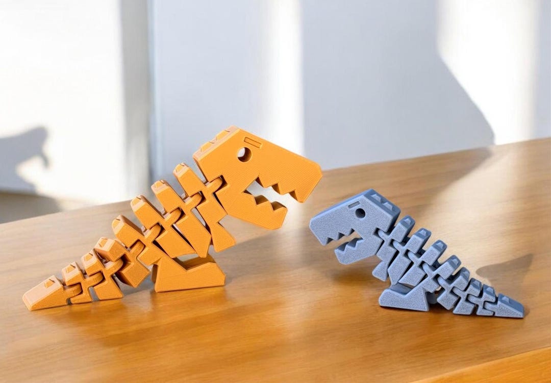 Flexible Articulated T-rex Toy - 3D Printed Dinosaur Figure (small ...