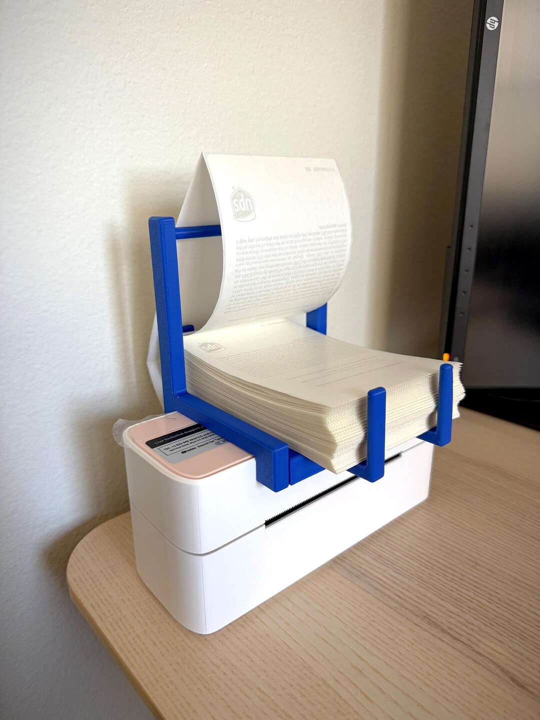 Top Mounted, Desk Space-saving Label Holder for PM-241-BT Thermal Label ...