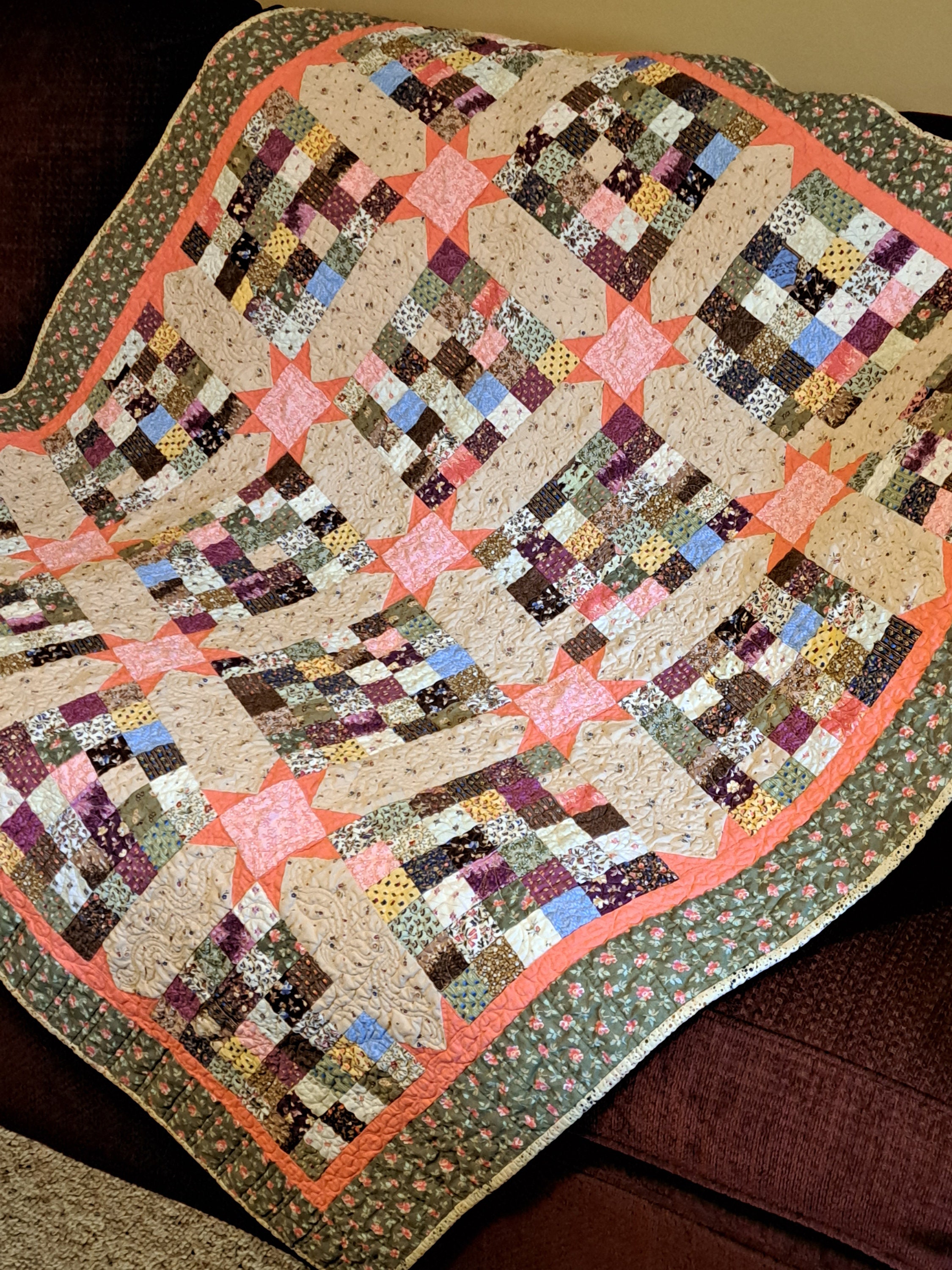 MULTI-COLOR QUILT for Sale Scrap Quilt Throw Quilt Handmade Quilt ...