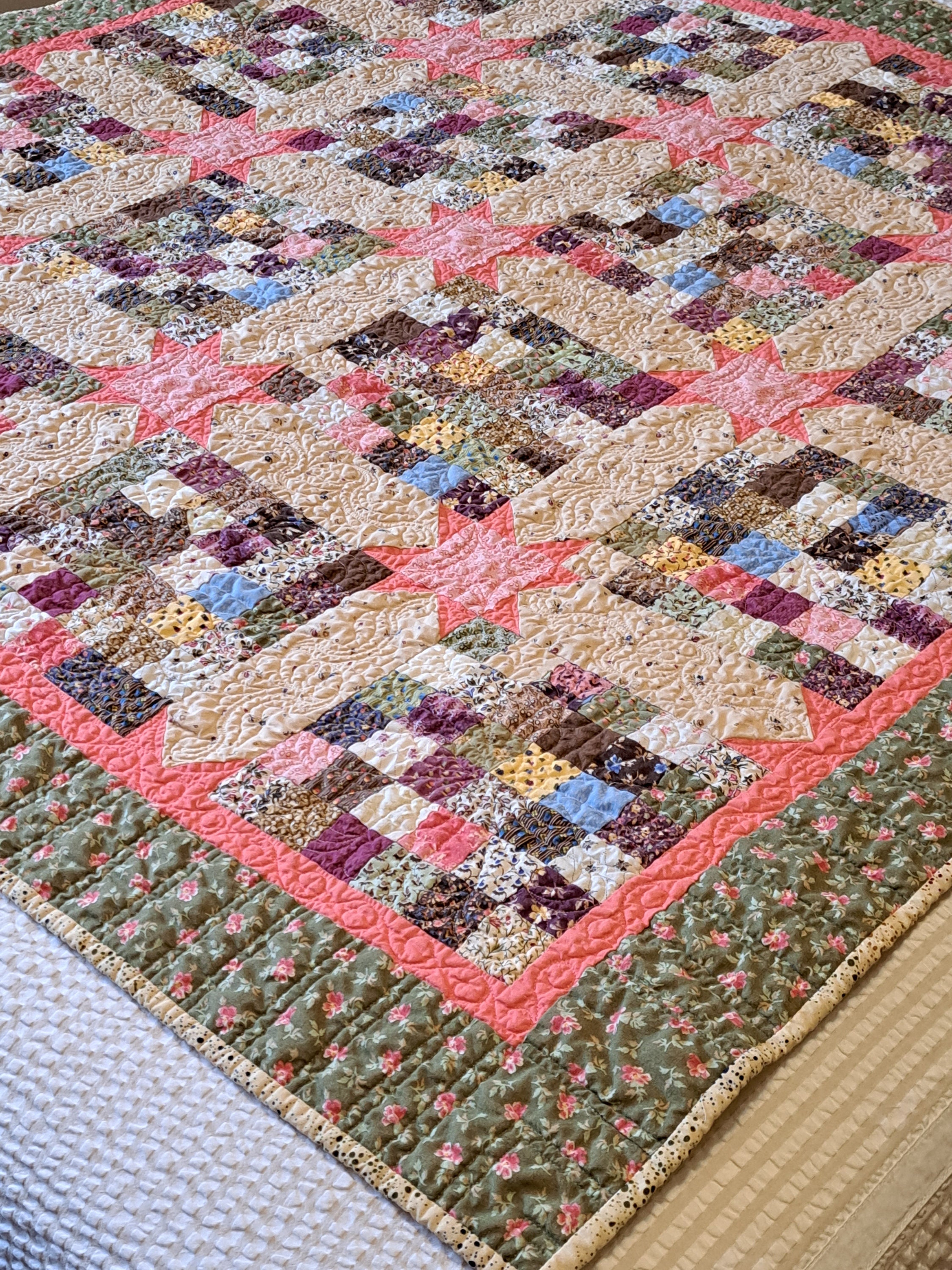 MULTI-COLOR QUILT for Sale Scrap Quilt Throw Quilt Handmade Quilt ...