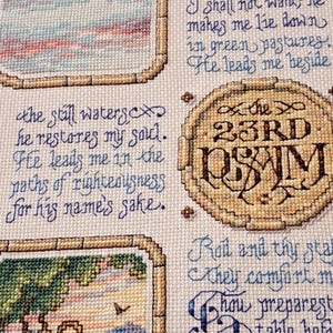 PSALM 23 Finished Completed Ready to Frame Cross Stitch - Jesus ...