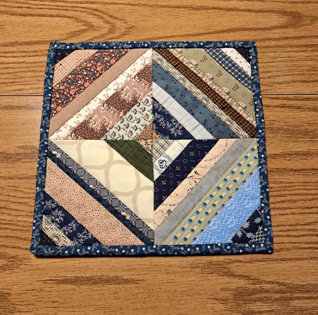 Quilted Miniature Table Topper - Abstract Design - Square Table Topper ...