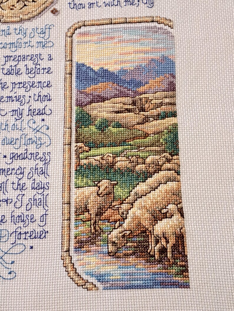 PSALM 23 Finished Completed Ready to Frame Cross Stitch - Jesus ...