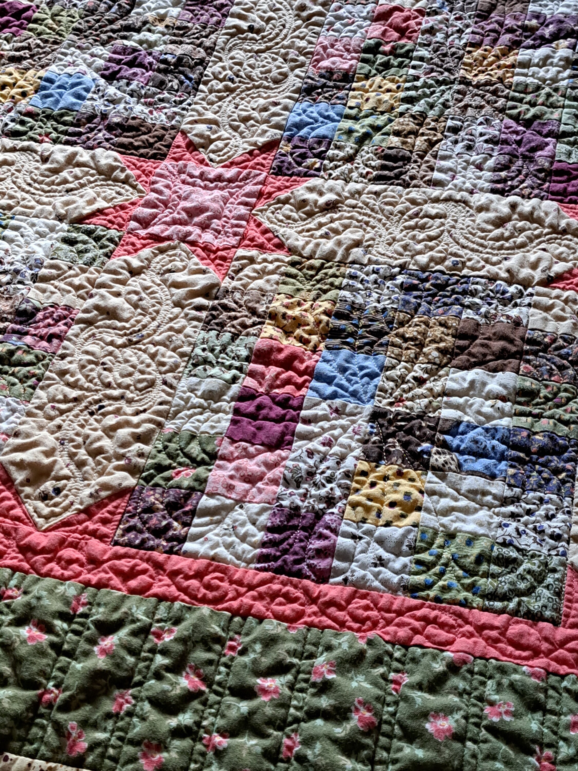MULTI-COLOR QUILT for Sale Scrap Quilt Throw Quilt Handmade Quilt ...