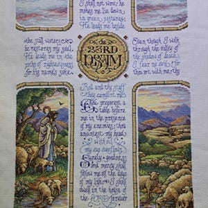 PSALM 23 Finished Completed Ready to Frame Cross Stitch - Jesus ...