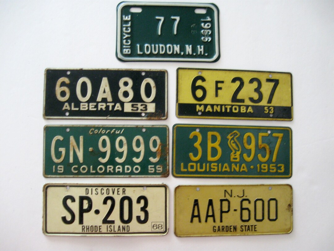 1950's/1960's Metal Bicycle License Plates - Vintage Metal Bike Tags ...