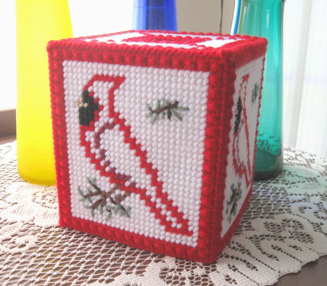 Cardinal Boutique Tissue Box Cover - Cardinal Needlepoint Tissue Box ...