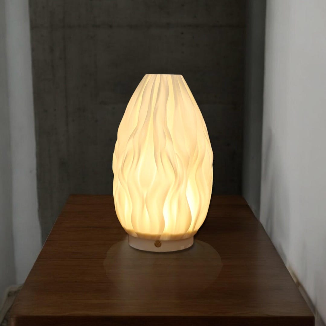 Modern Aesthetic Table Lamp, 3D Printed Desk Lamp, Warm Glow Light ...