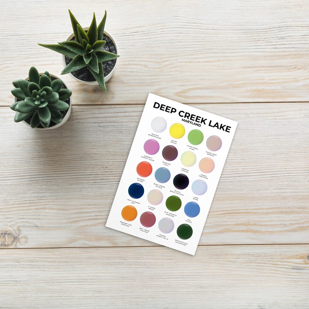 Deep Creek Lake Color Palette Standard Postcard - Etsy