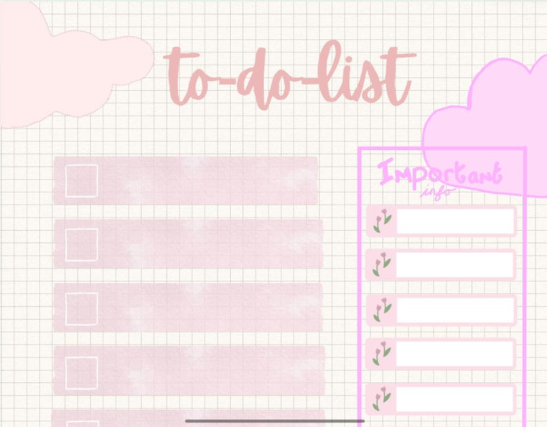 Pink Digital to Do List: Printable | Minimalist and Chic Planner - Etsy