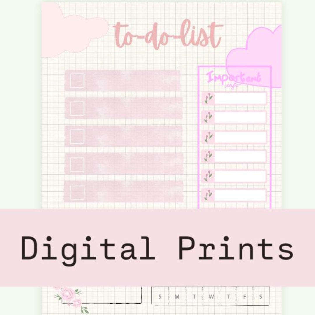 Pink Digital to Do List: Printable | Minimalist and Chic Planner - Etsy