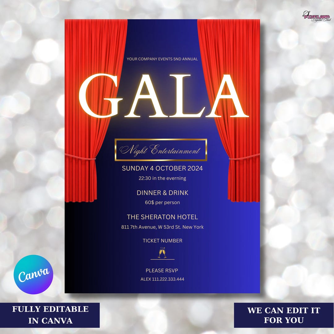 Editable Gala Invitation, Gala Party, Fundraise,corporate Invite ...
